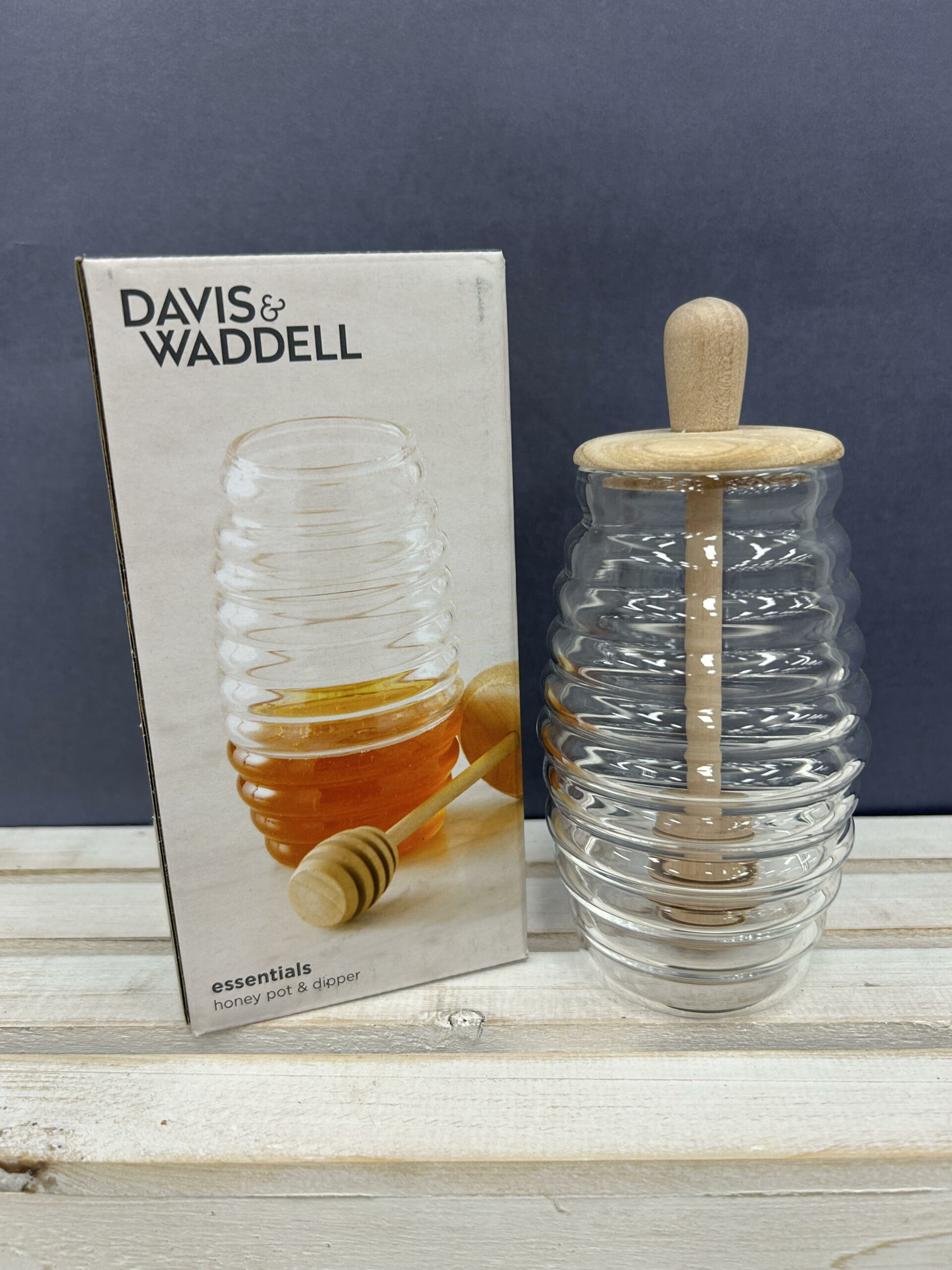 Davis & Waddell Glass Honey Pot & Dipper - 280ml - Campbell & Bradley ...