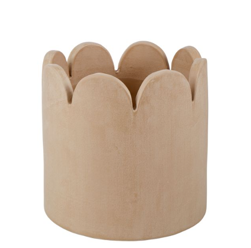 Ceramic Stonewash Scalloped Pot 21x21x20cm - Stonwash Terracotta ...