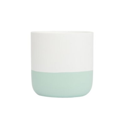 Reese Planter Pot10x10cm - White/Mint - Campbell & Bradley Flowers