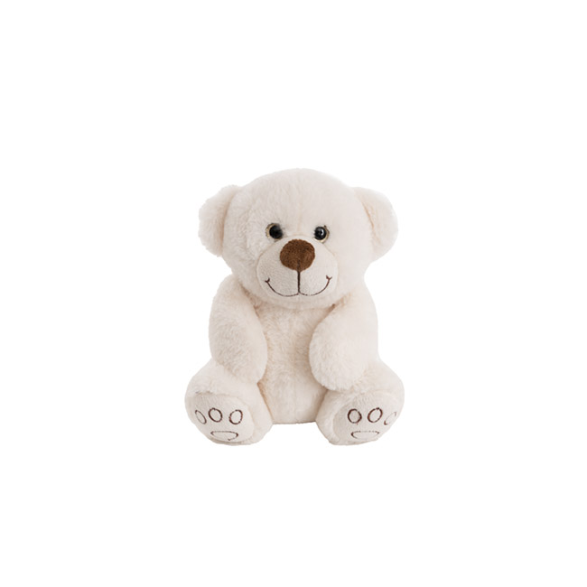 KC Teddytime Sam Teddy Bear - 15cm - White - Campbell & Bradley Flowers