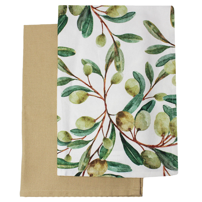 NF Tea Towel Set of 2 - Olives - Campbell & Bradley Flowers